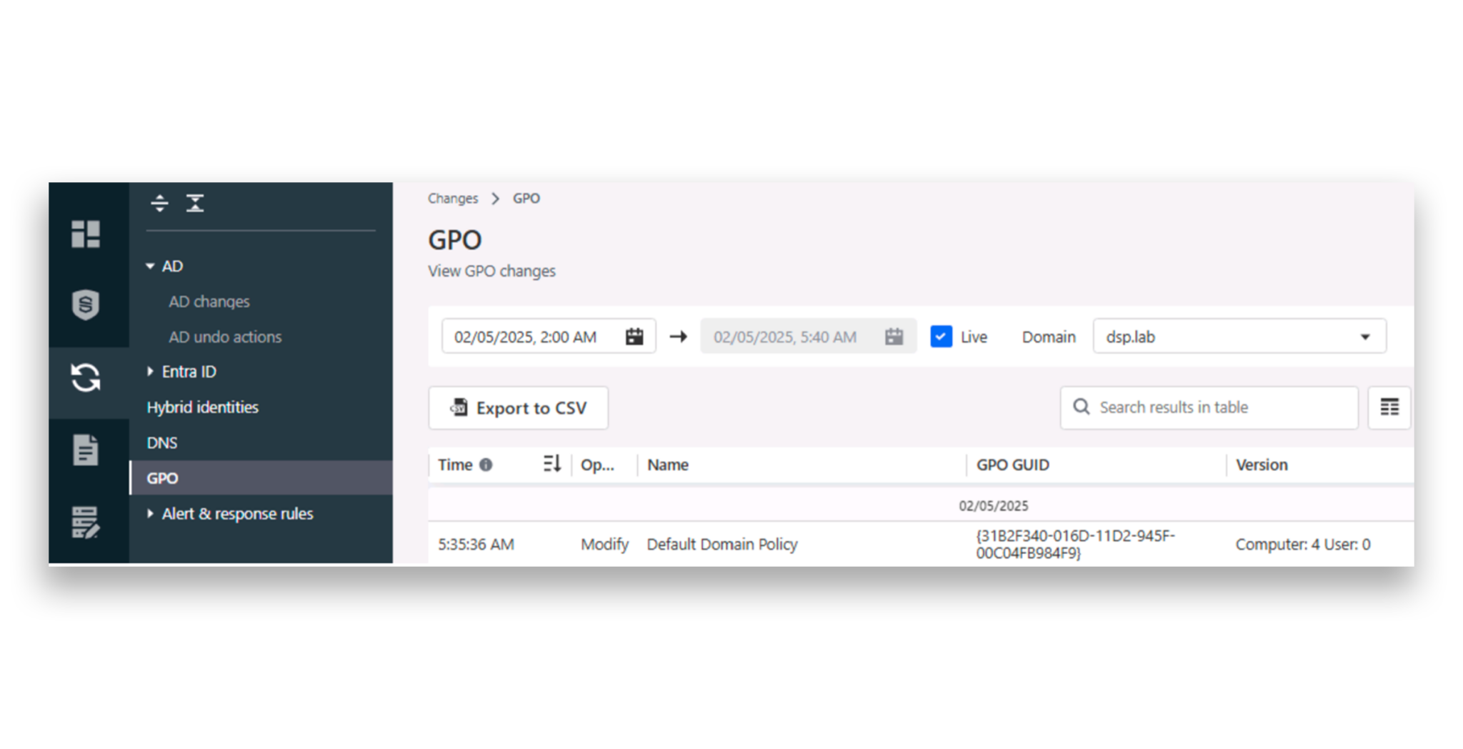 Auditoría eficaz de cambios de GPO con DSP | Universidad Semperis